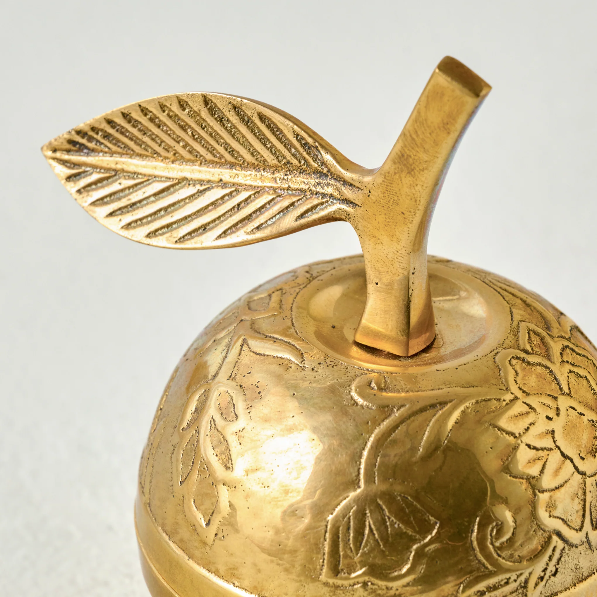Antique Inspired Brass Apple Box - Magnolia